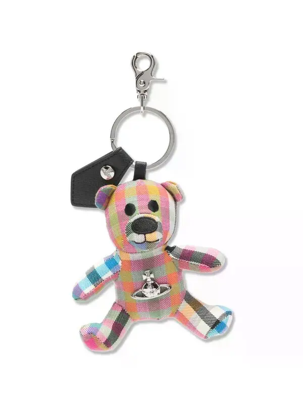VIVIENNE WESTWOOD Checked Teddy-bear Keyring - Pink