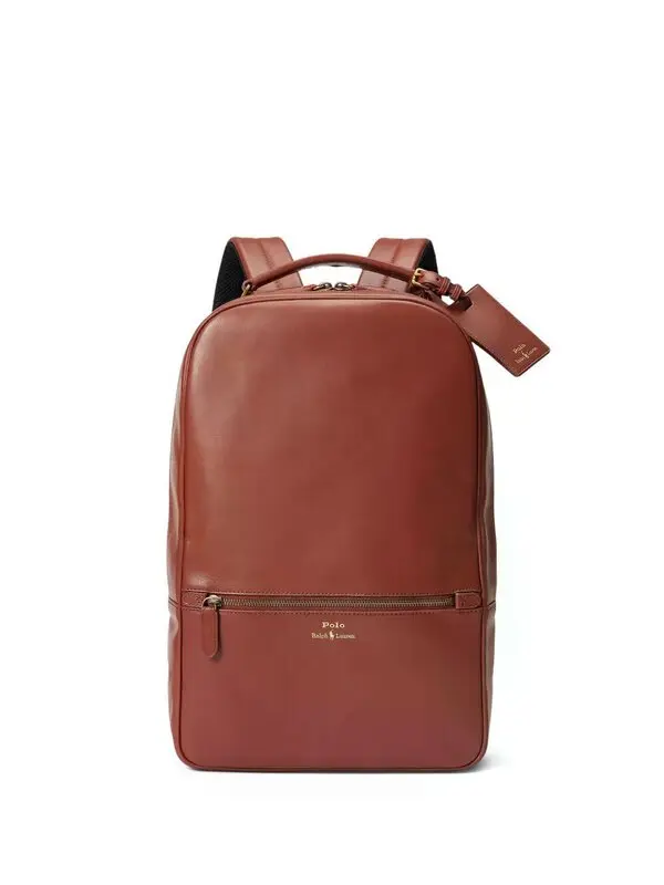 Polo Ralph Lauren Zipped Leather Backpack - Brown