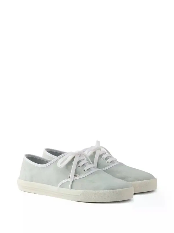 Prada Round-toe Lace-up Sneakers - Blue