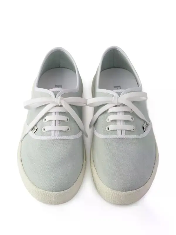 Prada Round-toe Lace-up Sneakers - Blue