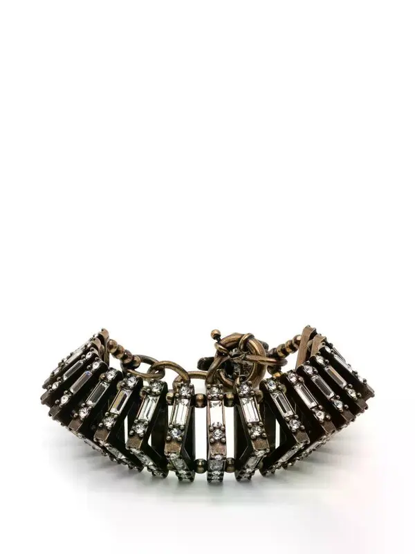 Saint Laurent Crystal Pyramid Bracelet - Gold