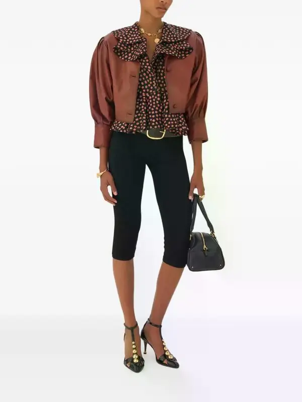 Chloé Puff-sleeve Leather Jacket - Brown