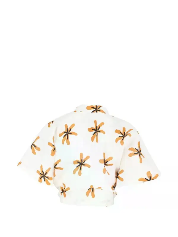 CALA DE LA CRUZ Floral-print Top With Tie Detail
