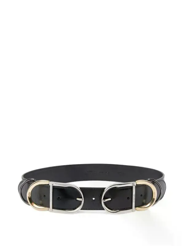 Pinko Oval-buckle Lambskin Belt - Black