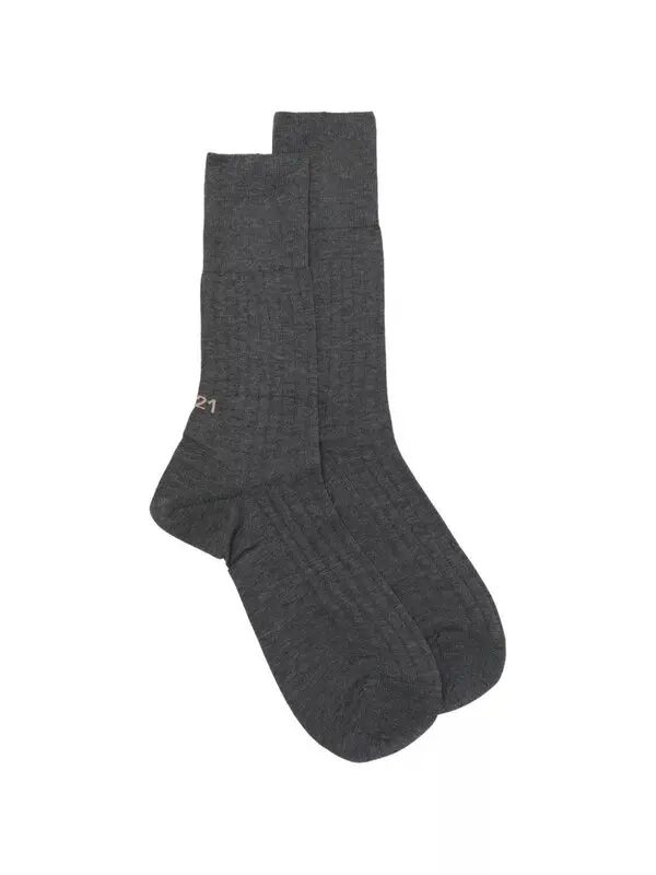 N°21 Ribbed Socks - Grey