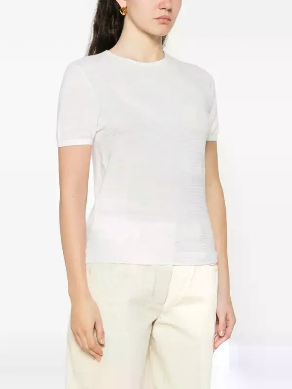 LISA YANG The Ira Textured Knitted T-shirt - White