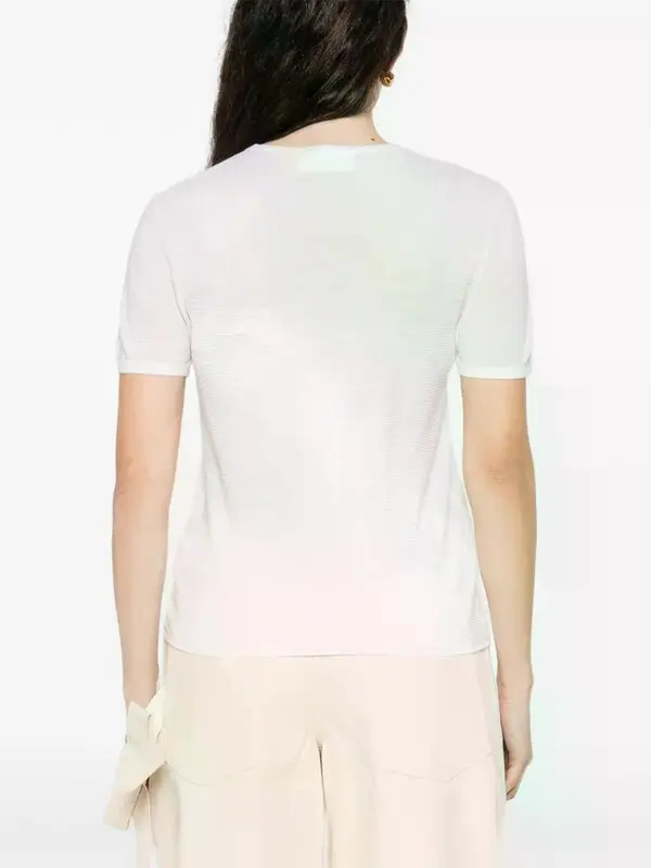 LISA YANG The Ira Textured Knitted T-shirt - White