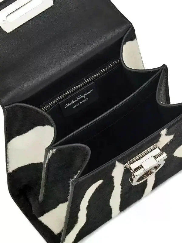 FERRAGAMO Zebra-print Top-handle Tote Bag