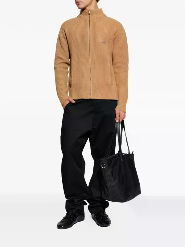 VIVIENNE WESTWOOD Fisherman Zip Embroidered Sweater