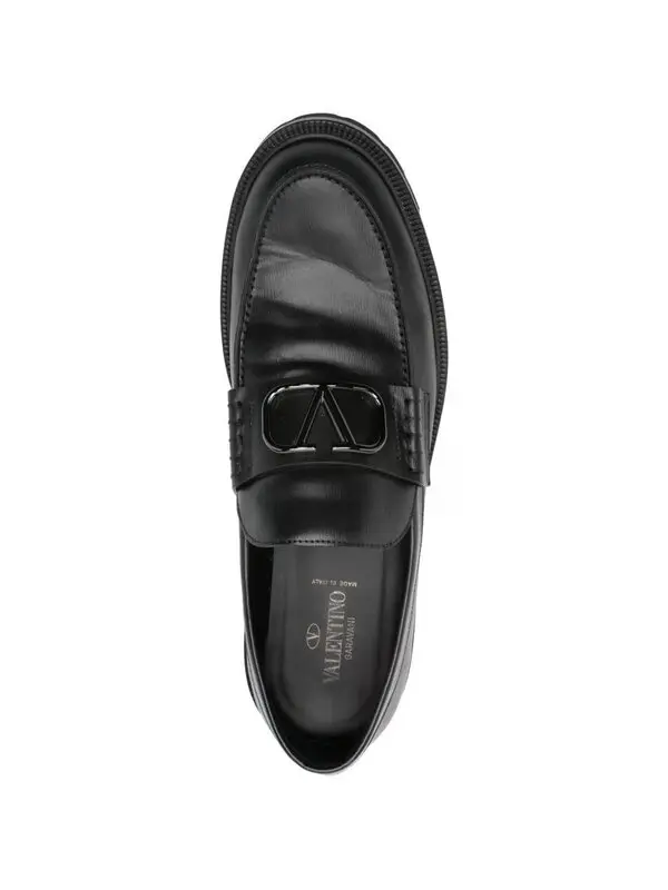 Valentino Garavani Signature Leather Loafers - Black