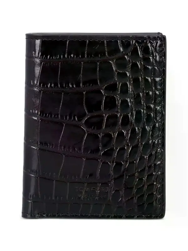 TOM FORD Folding Textured Card Holder - Black