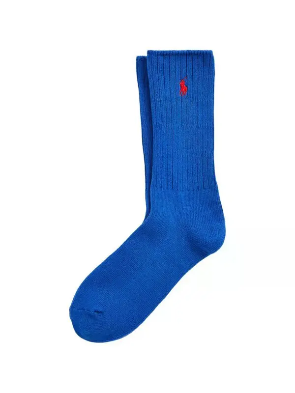 Polo Ralph Lauren Ribbed Logo Socks - Blue