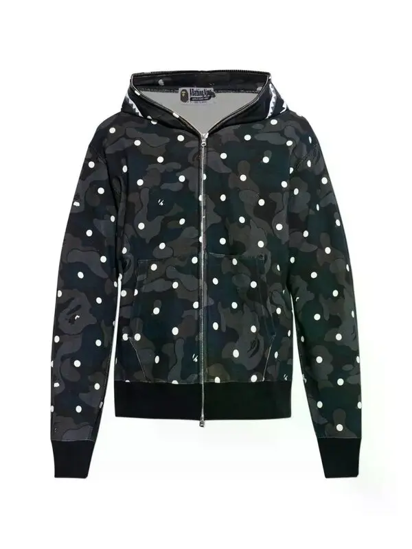 A BATHING APE Polka-dot Camouflage Zip-up Hoodie - Black