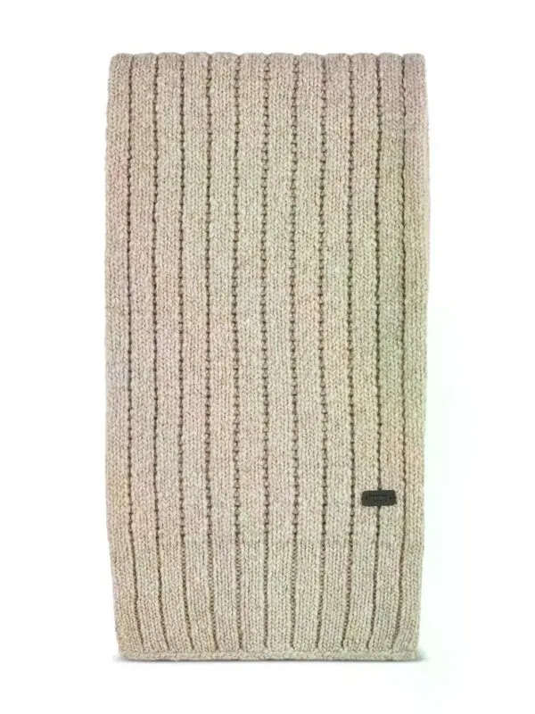TOD'S Ribbed Scarf - Neutrals