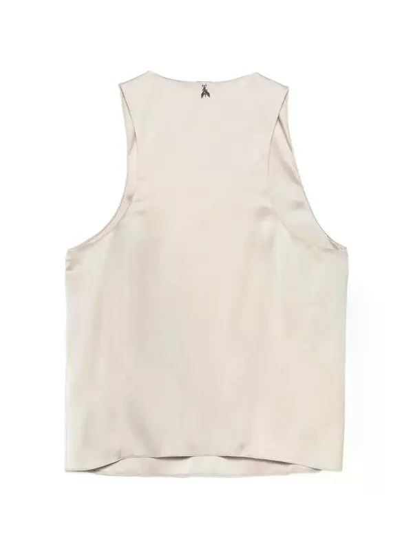 Patrizia Pepe Sleeveless Satin Blouse - Grey
