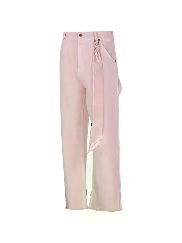 DARKPARK Scarf Detail Wide Leg Jeans - Pink