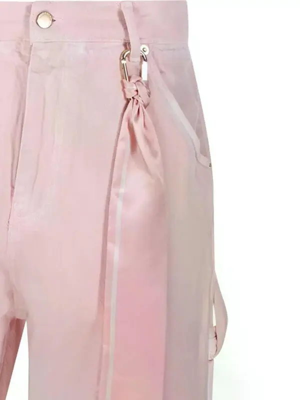 DARKPARK Scarf Detail Wide Leg Jeans - Pink