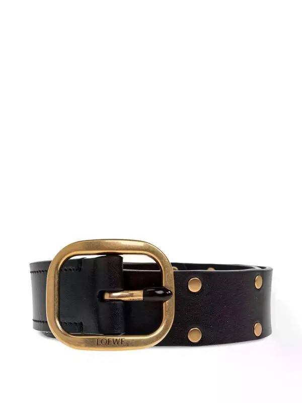 Loewe Studded Buckle Leather Belt - Black