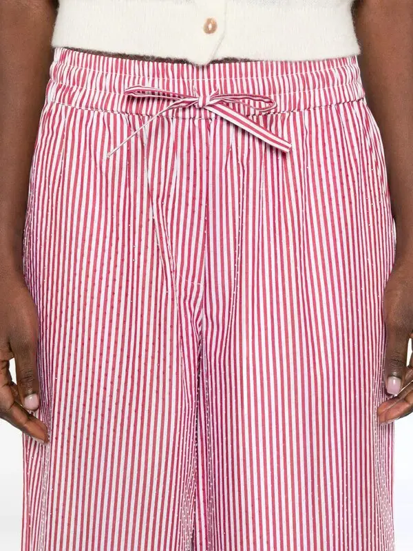 P.a.r.o.s.h Striped Wide Leg Trousers - Red
