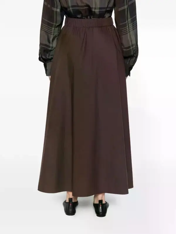 P.a.r.o.s.h Elasticated A-line Midi Skirt - Brown