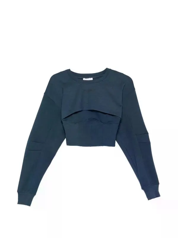 Patrizia Pepe Double Layer Cropped Bustier Sweatshirt