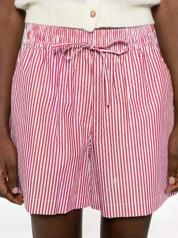P.a.r.o.s.h Striped Pattern Shorts - Red