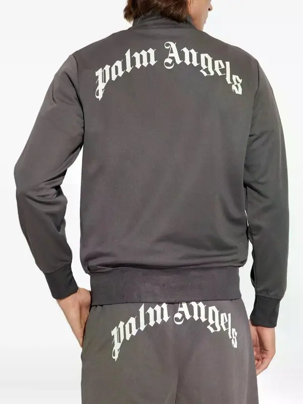 Palm Angels Logo-print Zip-fastening Sweatshirt - Grey