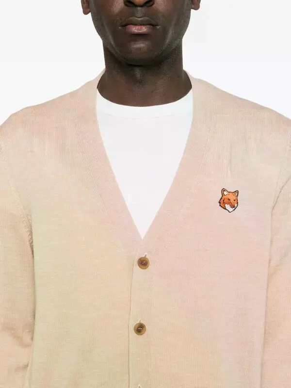Maison Kitsuné Fox-motif Pocket Cardigan - Neutrals