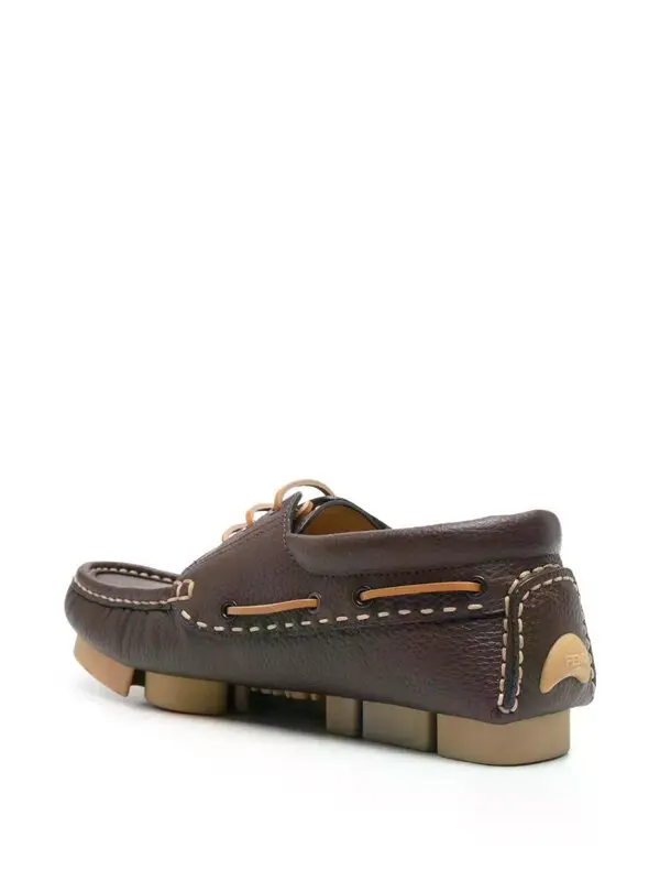 Fendi Leather Boat Shoes