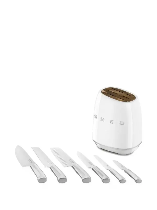 SMEG Block Knife Set - White