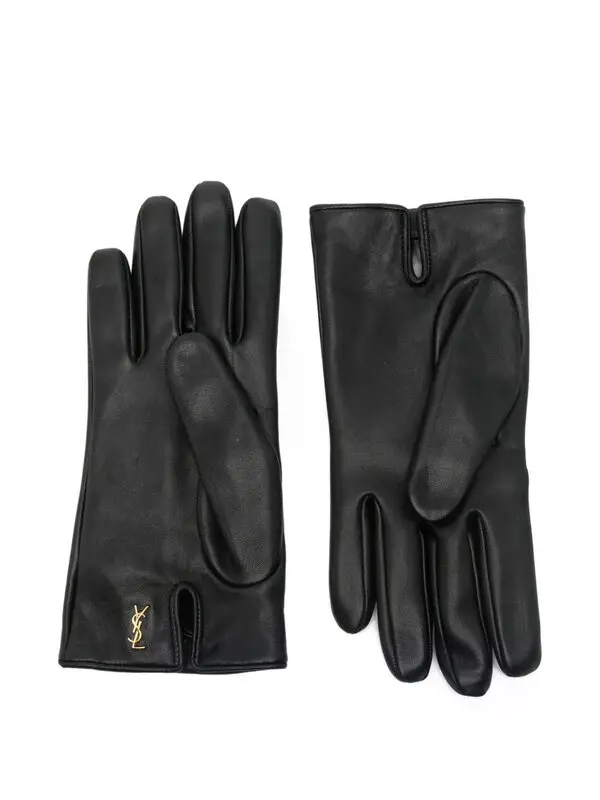 Saint Laurent Logo Leather Gloves