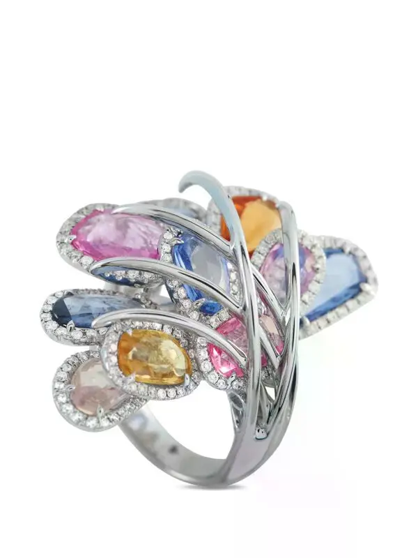 LB EXCLUSIVE Diamond And Sapphire Ring - Silver