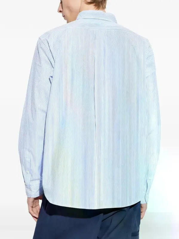 Kenzo Flower-detail Striped Shirt - Blue