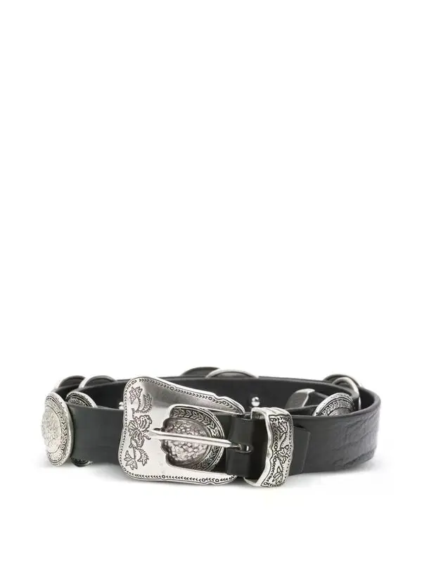 ERALDO Engraved-buckle Belt - Black