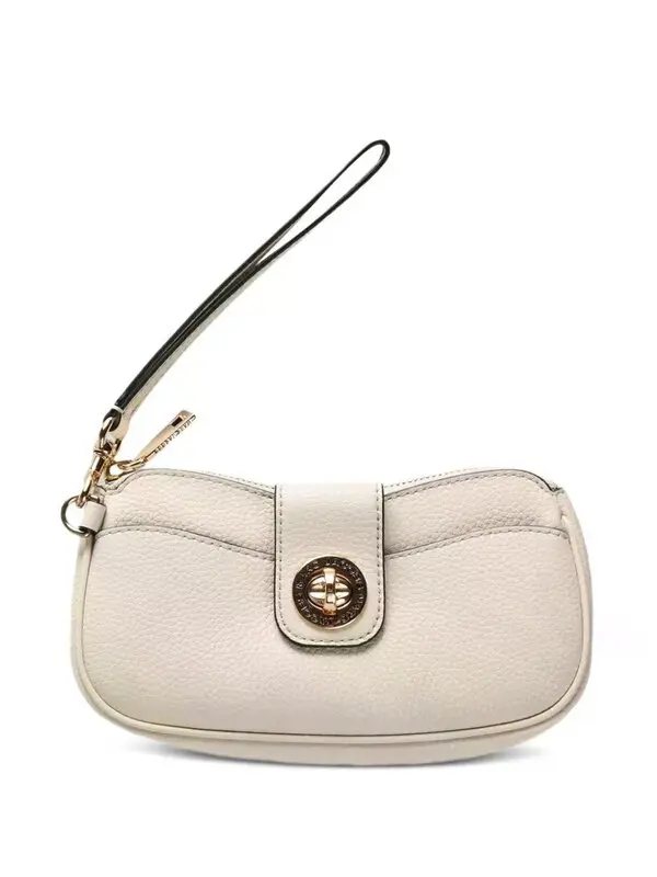 Marc Jacobs Turnlock Leather Clutch - Neutrals