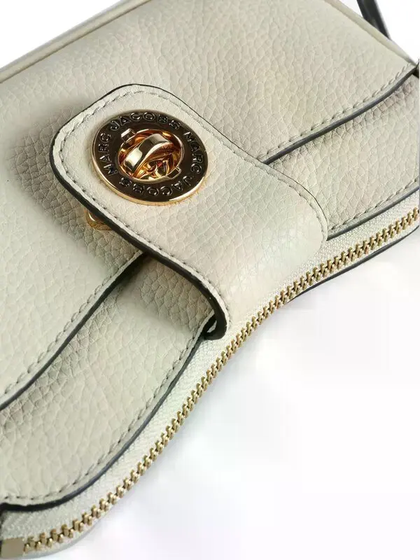 Marc Jacobs Turnlock Leather Clutch - Neutrals