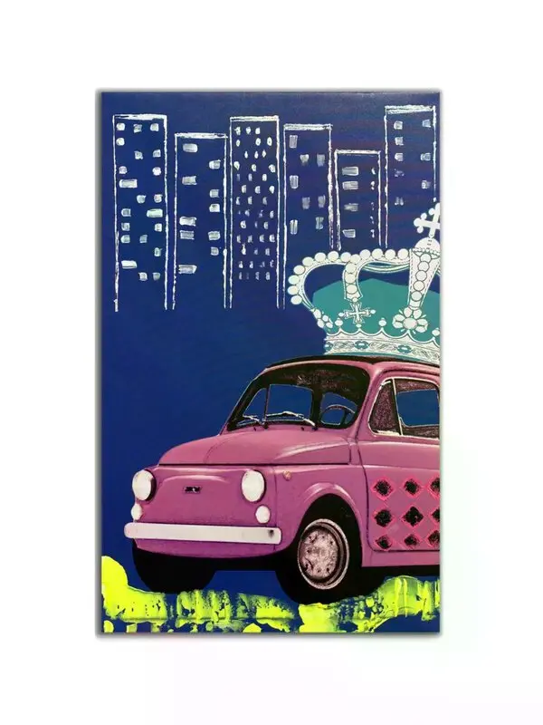 VJ’S MIND Street Multicoloured Car-print Painting