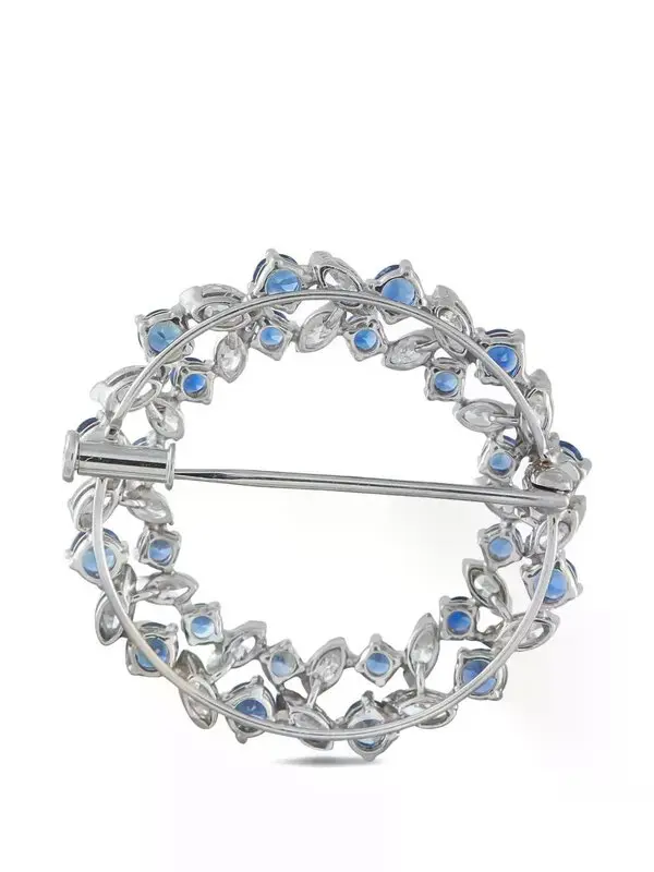 OSCAR HEYMAN Diamond And Sapphire Circle Brooch
