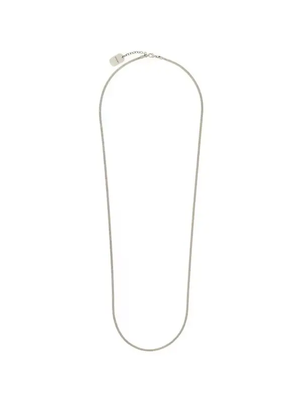 Saint Laurent Logo-plaque Necklace - Silver