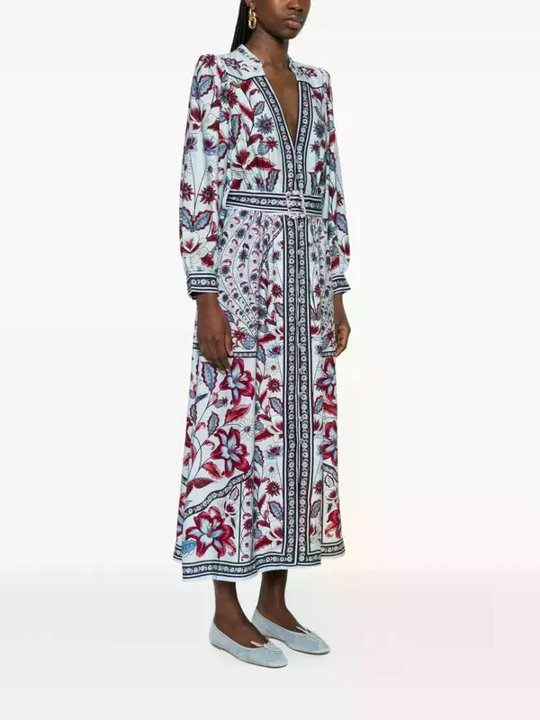 Farm Rio Floral Belted Midi Dress