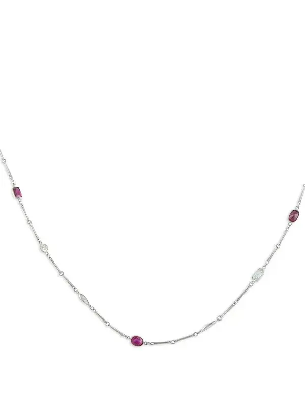 LB EXCLUSIVE Diamond And Ruby Platinum Necklace - Silver