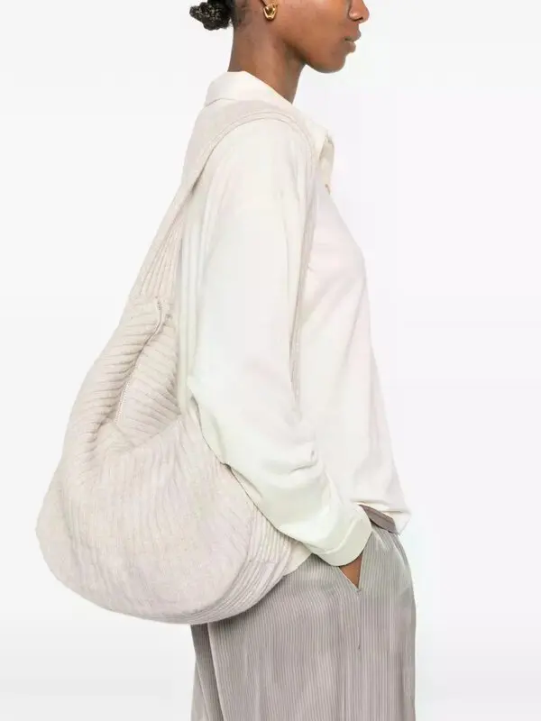 AYA MUSE Ribbed Zip Shoulder Bag