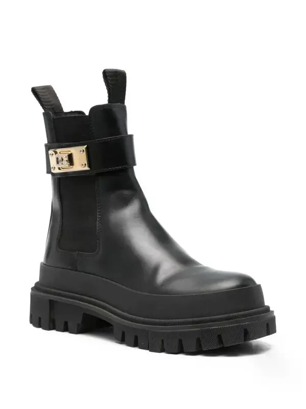 Dolce & Gabbana Logo-strap Chelsea Boots - Black