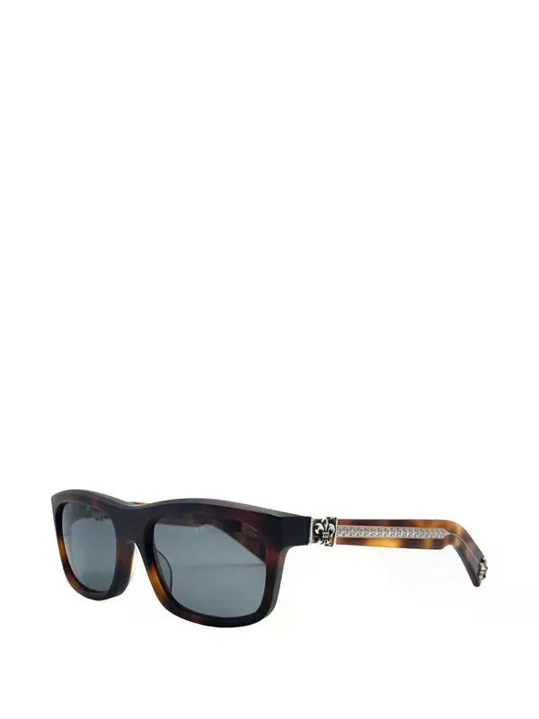 Chrome Hearts Tortoiseshell Rectangle Sunglasses