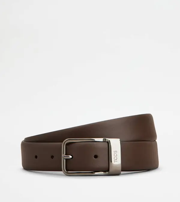 TOD'S Leather Belt With Metal Buckle