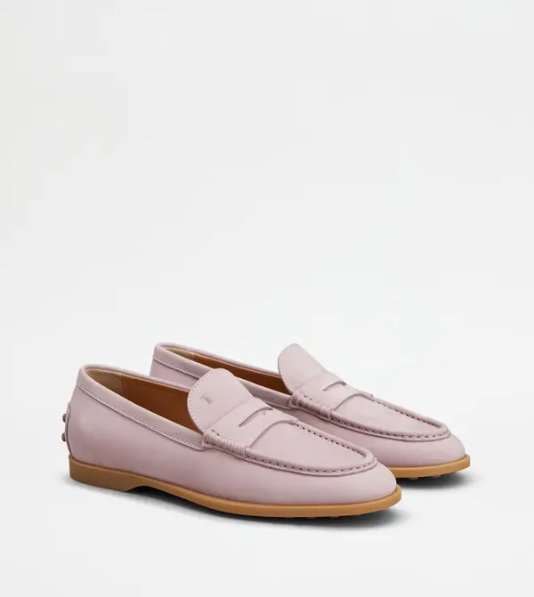 TOD'S Nubuck Loafers With Penny Bar And Rubber Outsole