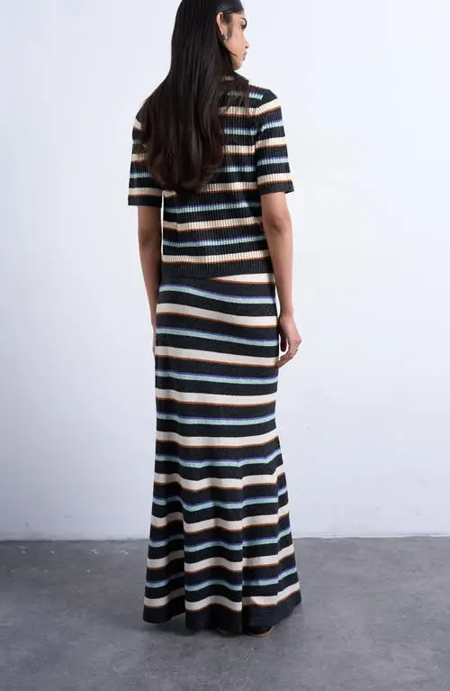 Topshop Stripe Knit Maxi Skirt