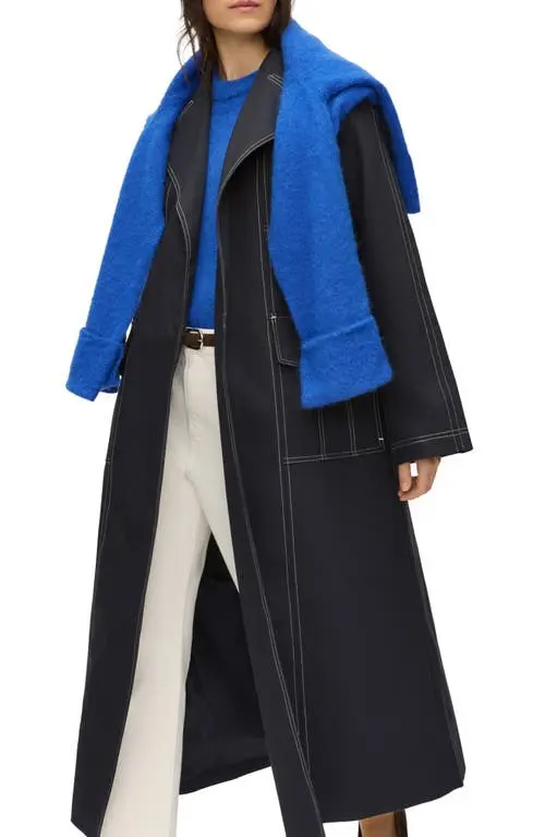 ALIGNE Elsa Topstitch Detail Organic Cotton Trench Coat