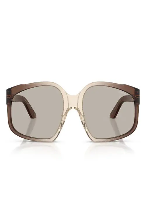 Miu Miu 59mm Polarized Irregular Sunglasses - Brown Gradient/light Brown
