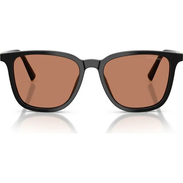 Miu Miu 53mm Square Frame Sunglasses - Black/brown
